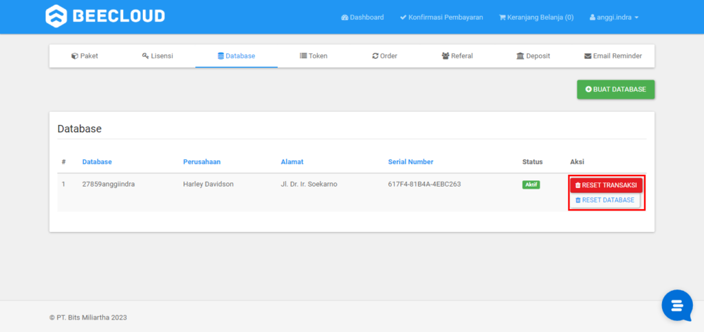 Panduan Cara Reset Data Beecloud