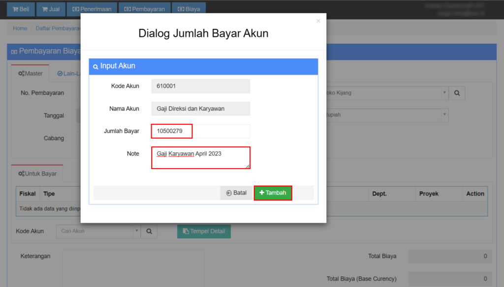 Panduan Cara Input Gaji Karyawan Beecloud