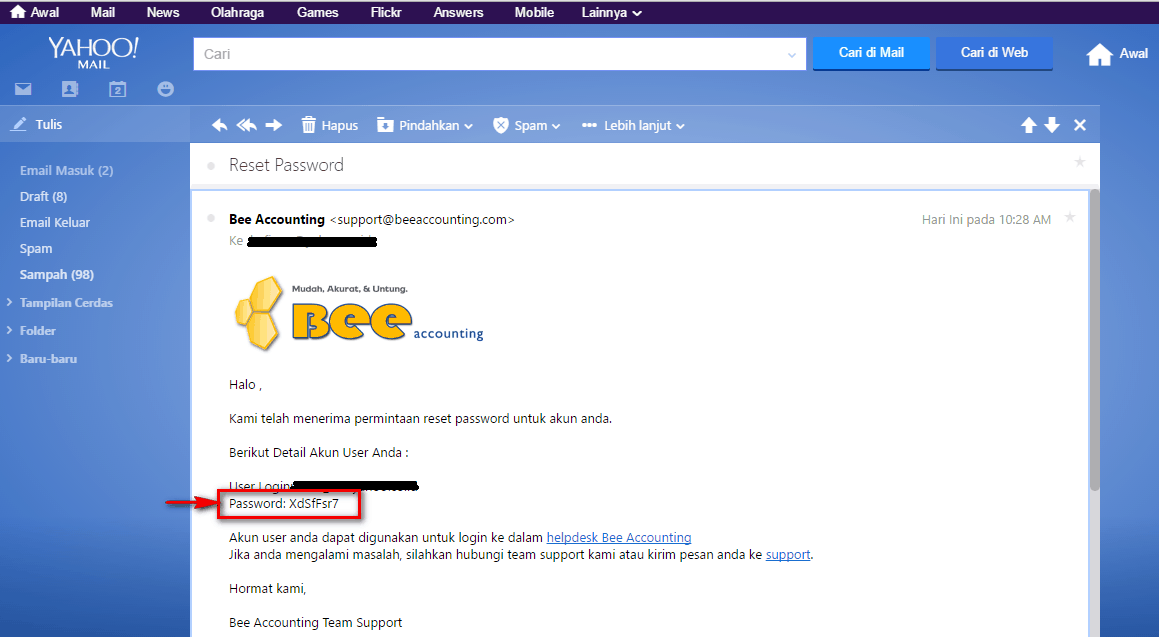 Panduan Cara Reset Password Web BeeAccounting.com