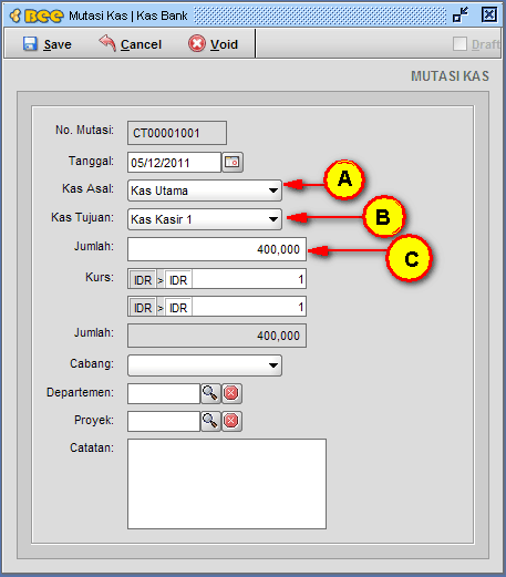 Mutasi Saldo Antar Kas dan Bank