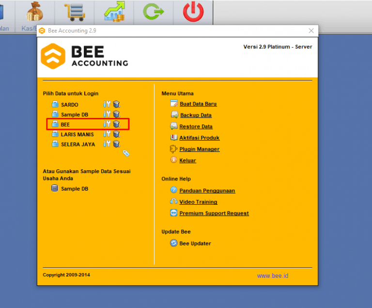 Panduan Cara Melihat Versi, Varian dan Tipe Installasi BeeAccounting