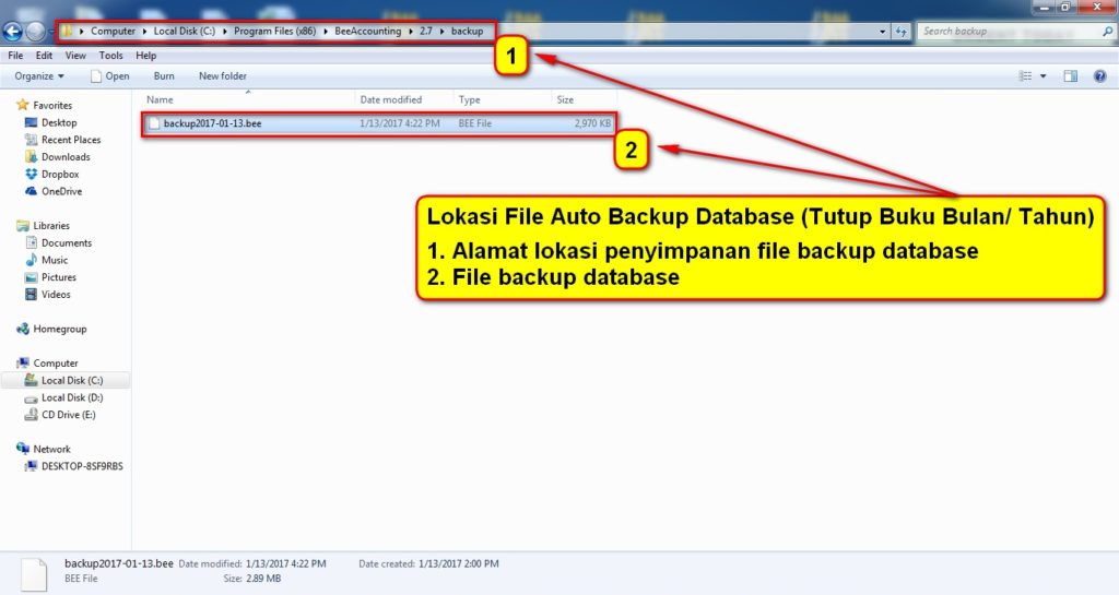 Panduan Tutup Buku Bulan/ Tahun (Backup Database Otomatis) Beeaccounting