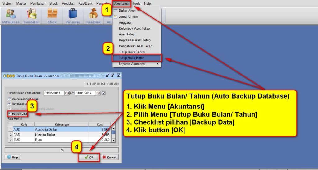 Panduan Tutup Buku Bulan/ Tahun (Backup Database Otomatis) Beeaccounting
