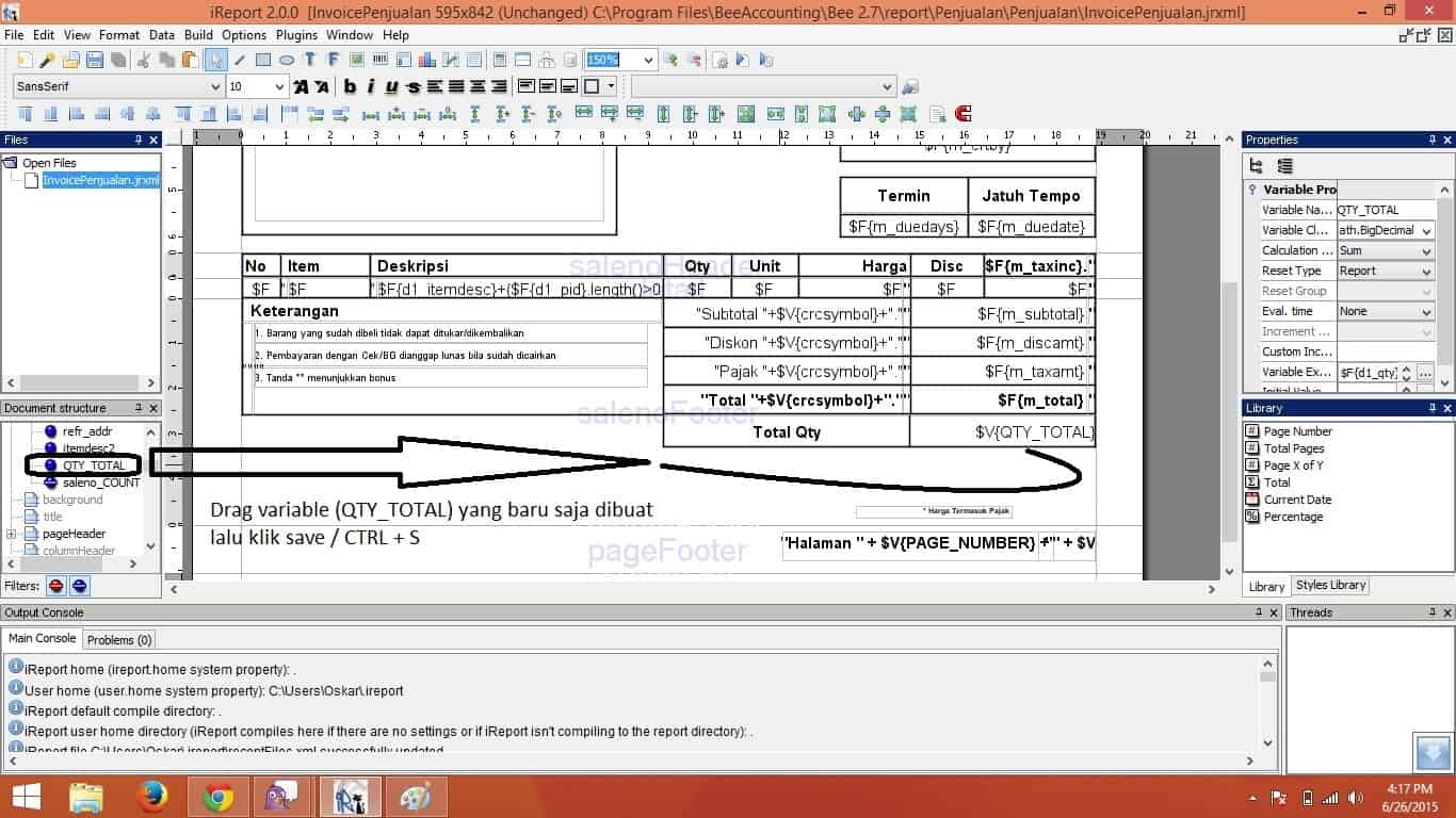Panduan Menampilkan Total Qty Pada Nota Grafik - BeeAccounting