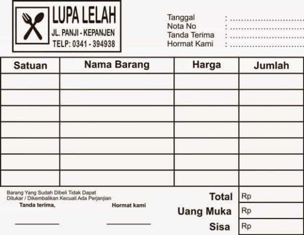 7 Contoh Nota Penjualan dan Cara Buat Nota Penjualan