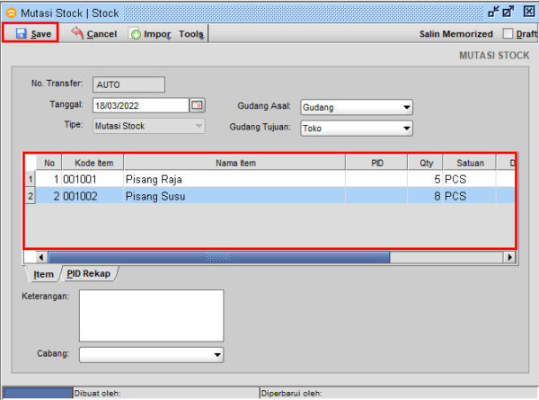 Panduan Mutasi Stock Barang BeeAccounting