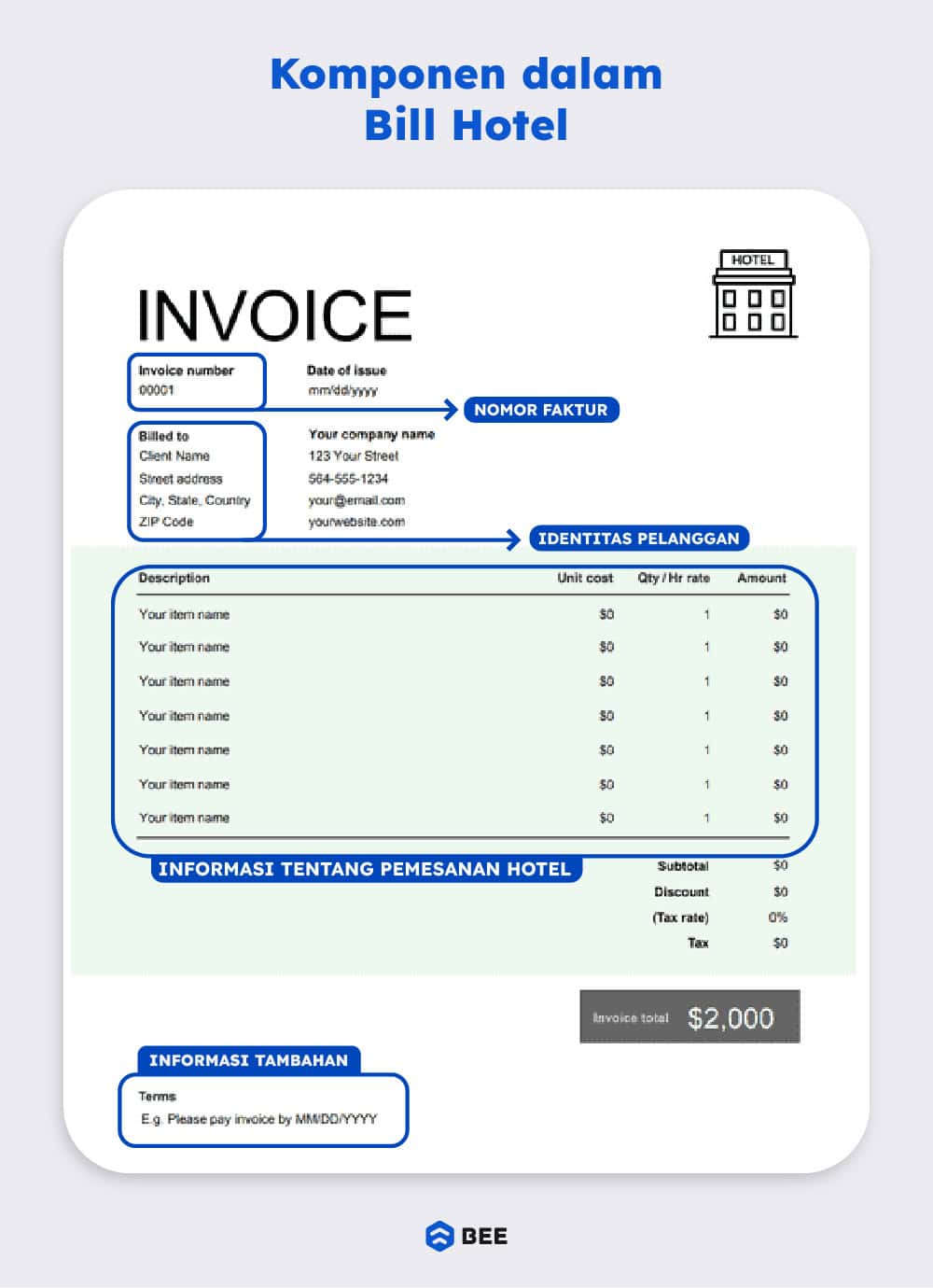 Apa itu Bill Hotel? Contoh Bill Hotel Manual dan Simpel