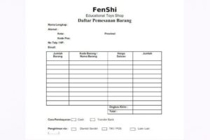 Contoh Format Order untuk Usaha Online Shop