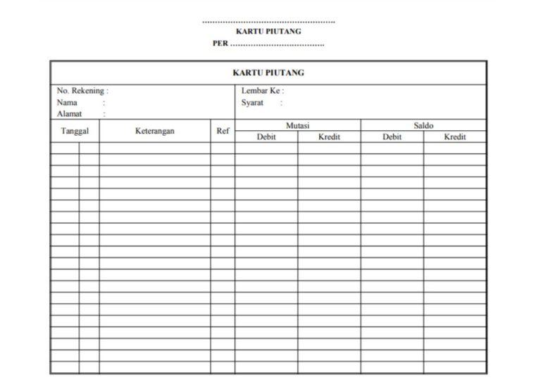 Cara Membuat Kartu Piutang, Pengertian dan Contohnya