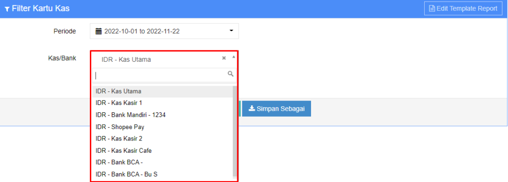 Panduan Melihat Laporan Riwayat Keluar Masuk Nilai Kas/Bank - BC