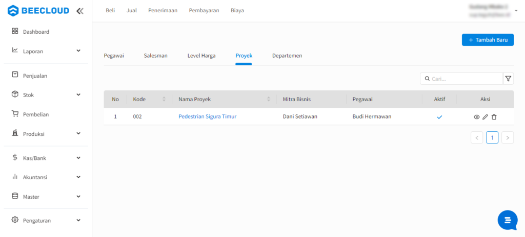 Panduan Cara Membuat Master Proyek Beecloud 3.0