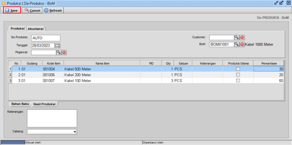 Panduan Cara Input De-Produksi Beeaccounting