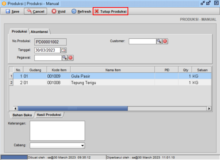 Panduan Cara Melakukan Produksi Manual Beeaccounting