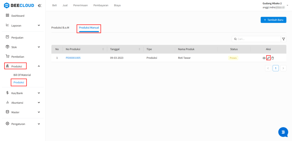 Panduan Cara Melakukan Produksi Manual Beecloud 3.0