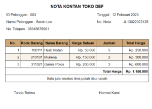 Pahami Nota Kontan: Fungsi, Cara Membuat dan Contohnya