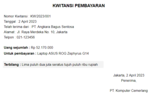 Nota Pembayaran: Fungsi, Komponen dan Contohnya