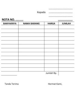 5 Contoh Nota Kontan dan Penjelasannya Lengkap