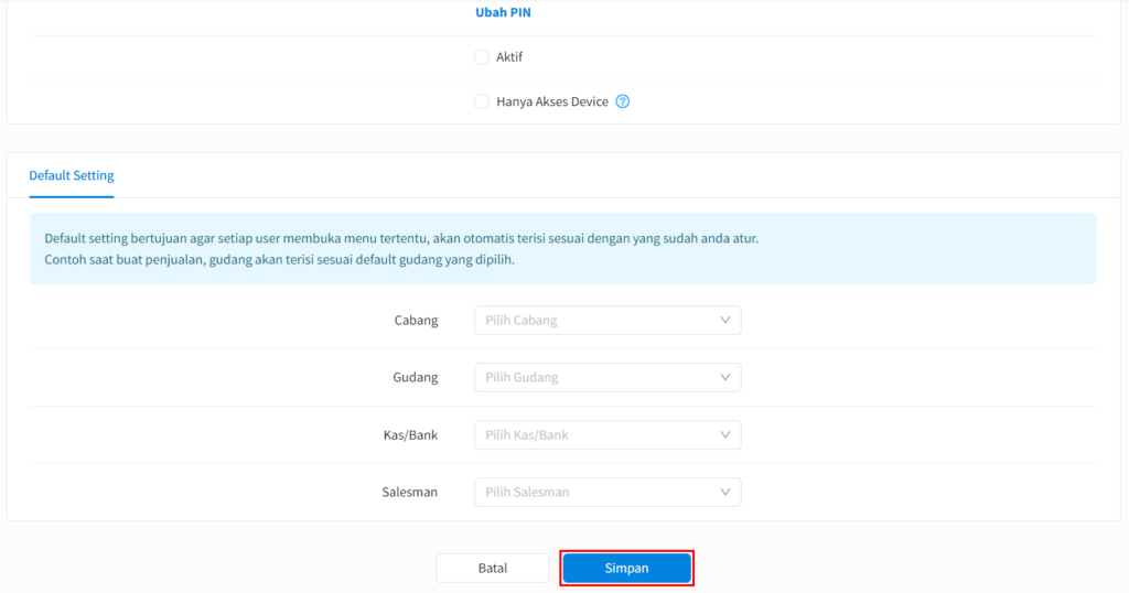 Panduan Cara Non Aktif User Login Beecloud 3.0