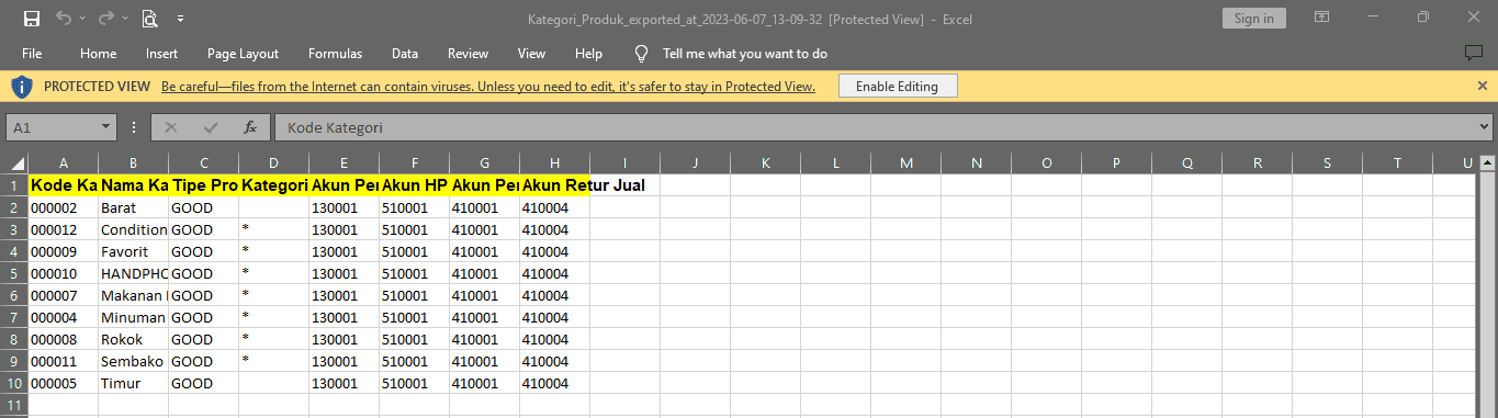 Panduan Ekspor Excel Master Produk Beecloud 3.0