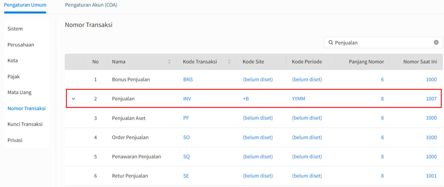 Panduan Cara Setting Nomor Nota Sesuai Cabang dan Periode Beecloud 3.0
