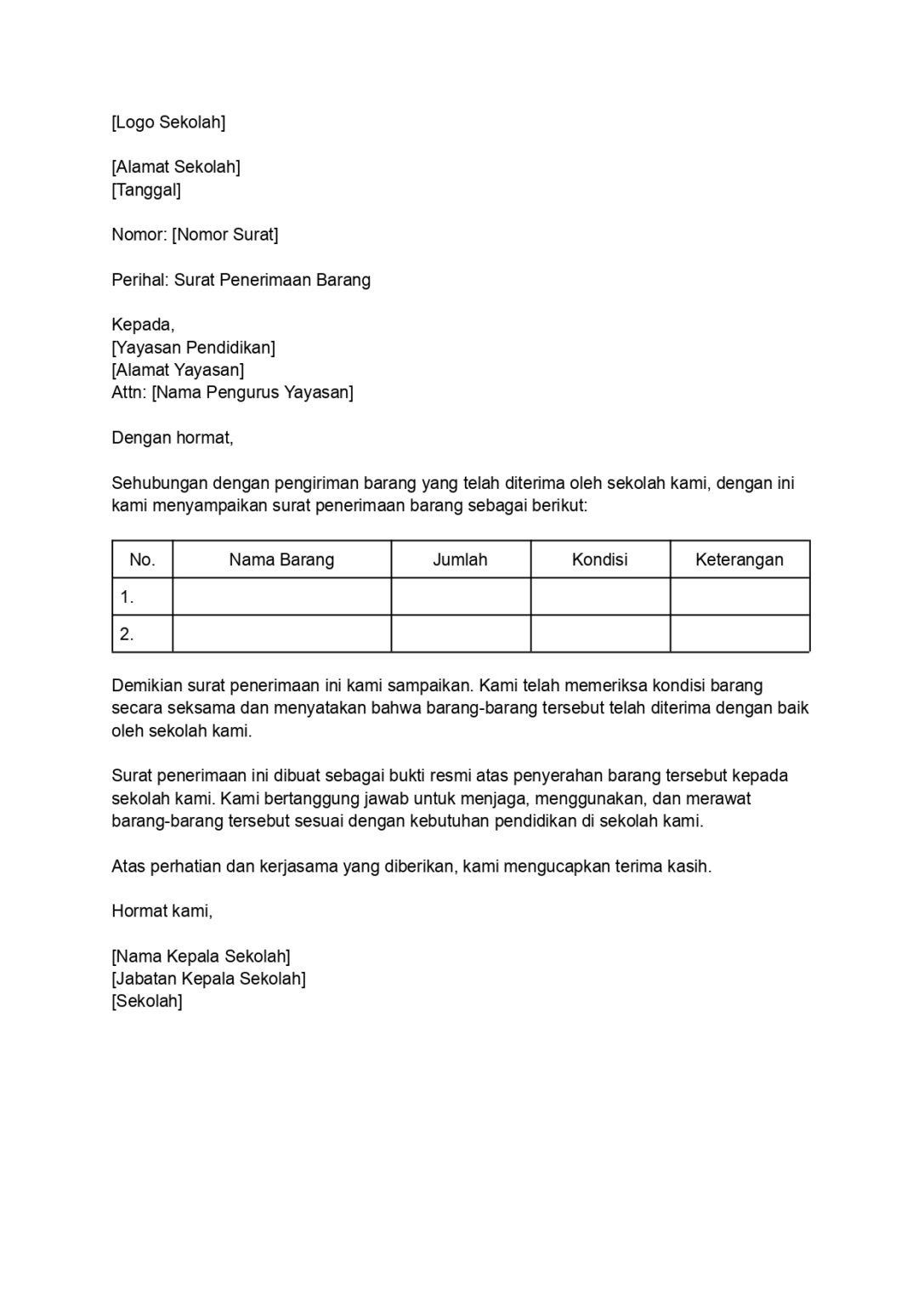 5 Contoh Surat Penerimaan Barang dan Cara Membuatnya