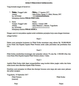 7+ Contoh Surat Perjanjian Kerjasama dan Cara Membuatnya