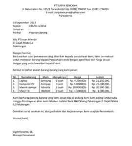 Contoh Surat Pesanan Barang: Cara Buat, Fungsi dan Tipsnya
