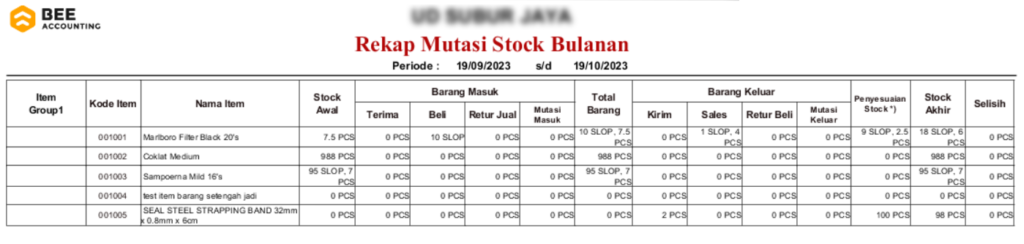 Panduan Cara Melihat Laporan Rekap Mutasi Stok Beeaccounting
