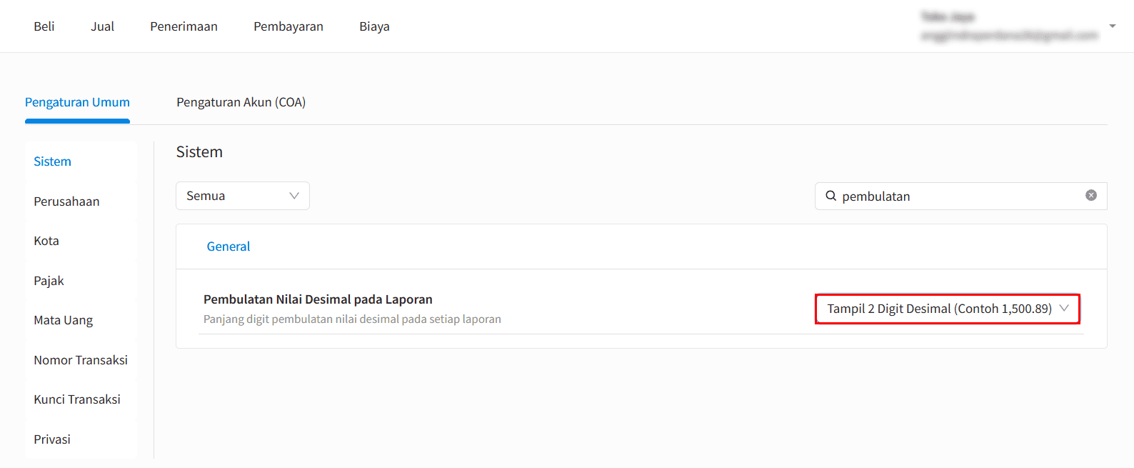 Panduan Setting Pembulatan Nilai Desimal Beecloud 3.0