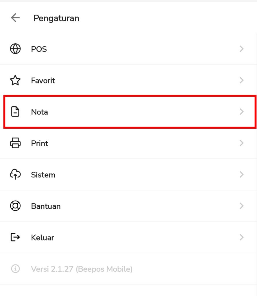 Panduan Menampilkan Nama Sosial Media Pada Nota Beepos Mobile 2.0