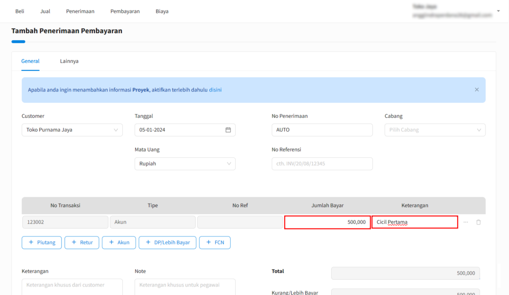 Panduan Input Pinjaman Uang Kepada Customer Beecloud 3.0