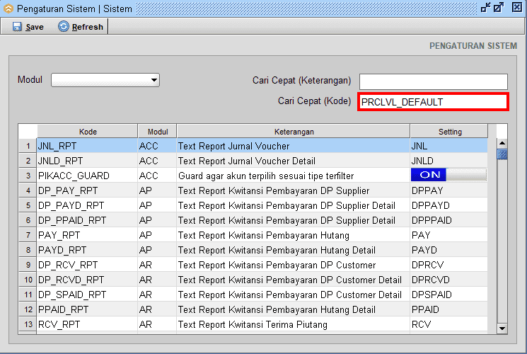 Setting Default Level Harga Pada Beeaccounting