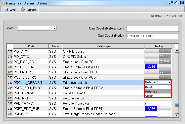 Setting Default Level Harga Pada Beeaccounting