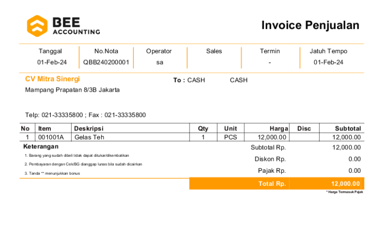 Panduan Cara Menambah Catatan Nota (Grafik Report) Beeaccounting