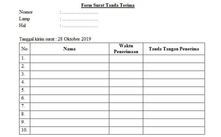 10 Contoh Surat Tanda Terima Berbagai Keperluan Bisnis