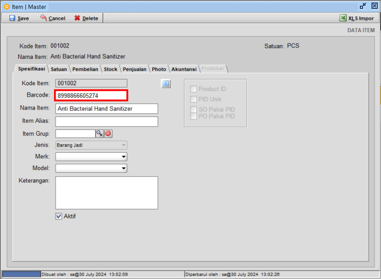 Panduan Cara Menampilkan Kode Barcode Pada Nota Kasir Beeaccounting