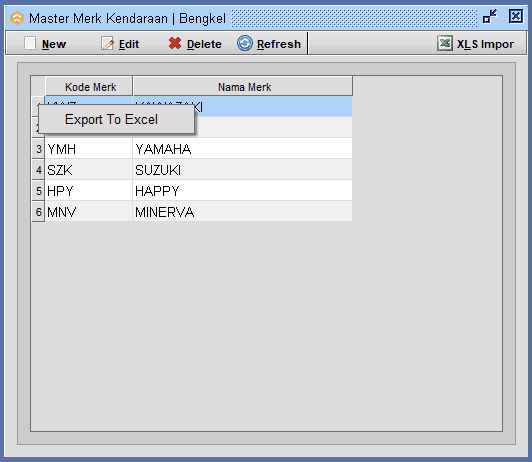 Cara Export Master Merk Dan Tipe Kendaraan Plugin Beeaccounting Bengkel