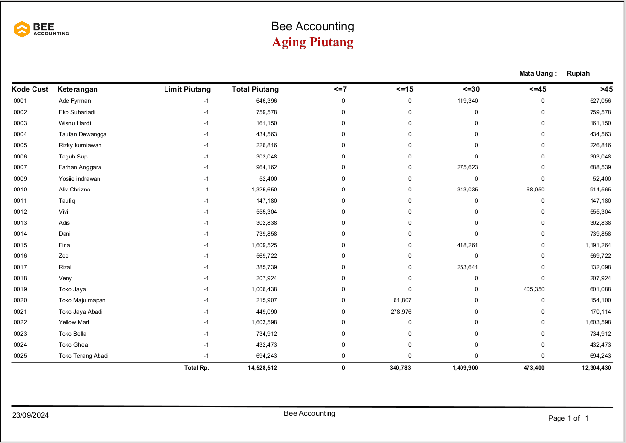 Panduan Cara Melihat dan Membaca Laporan Aging Piutang Beeaccounting