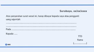 Contoh Wesel Berdasarkan Jenis dan Pencatatan Akuntansinya